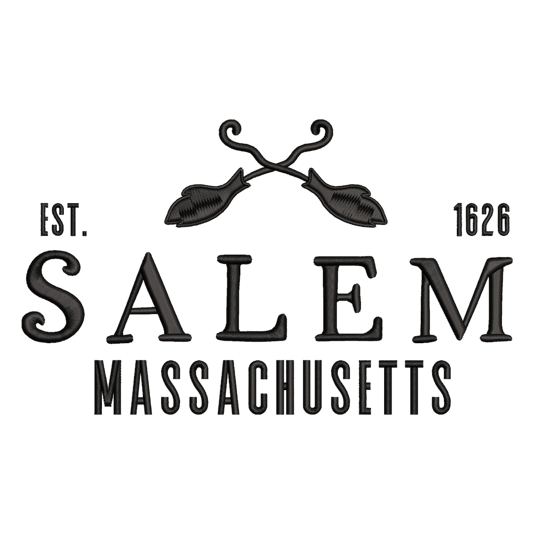 Salem Massachusetts Embroidery Design, Halloween Broom Design, Salem ...