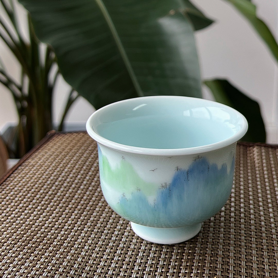 Eramic Teacup Mountain Landscape Kungfu Tea Cups for Tea Lovers, Drink ...