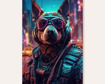 019 A Dog in a Cyberpunk World Printable Instant Download - Etsy