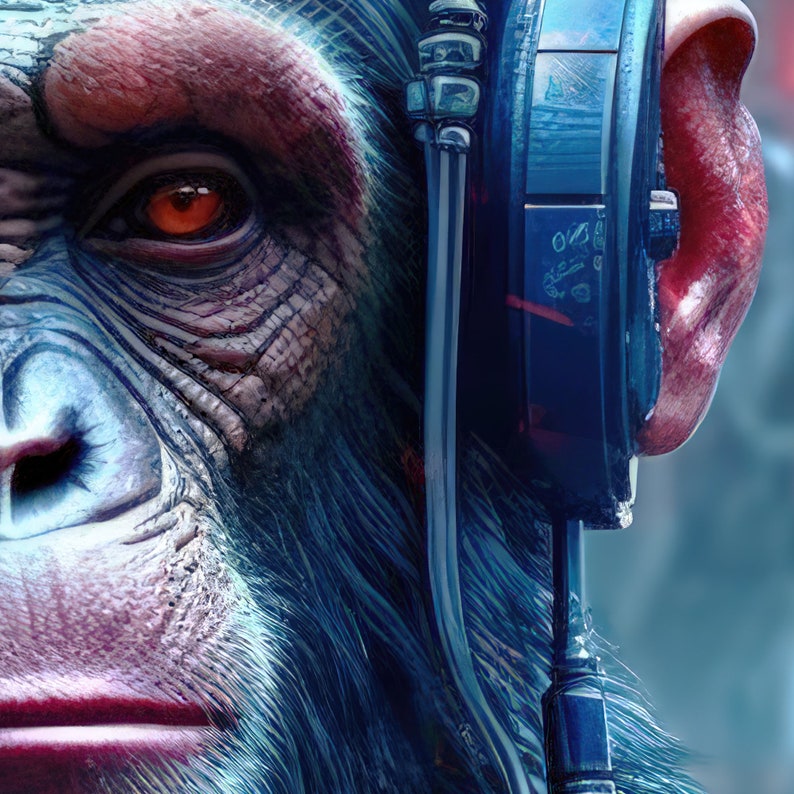 004 - A Chimpanzee in a Cyberpunk World — Printable Instant Download ...