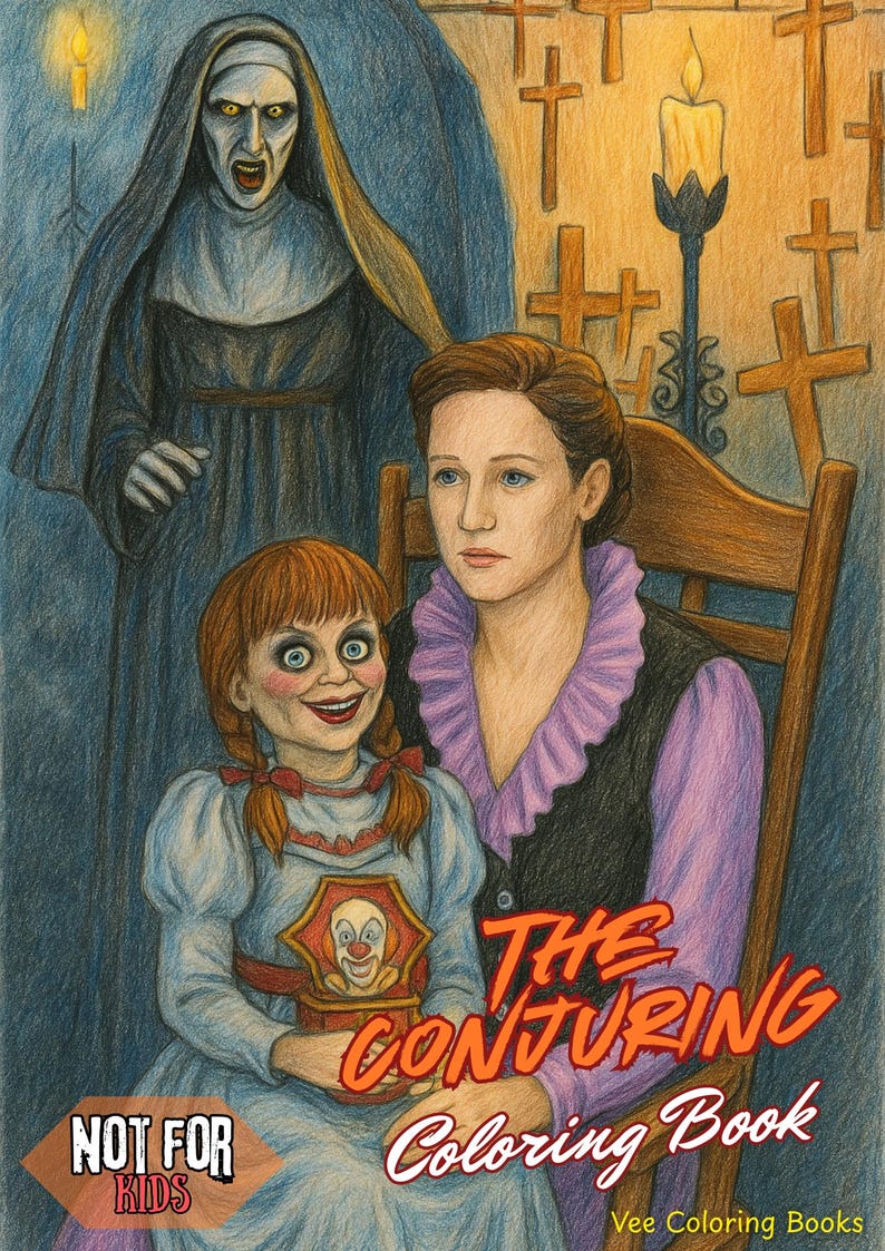 The Conjuring Saga Coloring Book (not for Kids), Relaxing Digital Book (PDF) With Draws of the ...