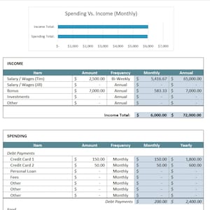 Modern Household Budget Excel Template: Simple and Easy-to-use ...