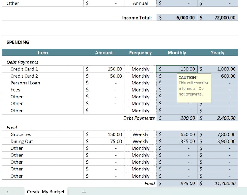 Modern Household Budget Excel Template: Simple and Easy-to-use ...