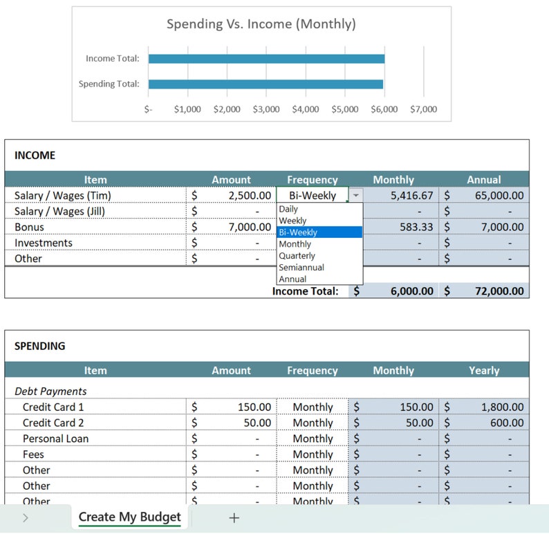 Modern Household Budget Excel Template: Simple and Easy-to-use ...