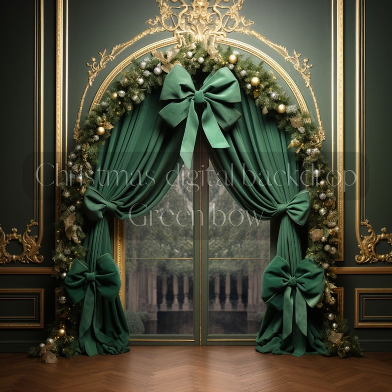 Green Christmas Digital Backdrop Set, Gorgeous Backdrops, Maternity ...