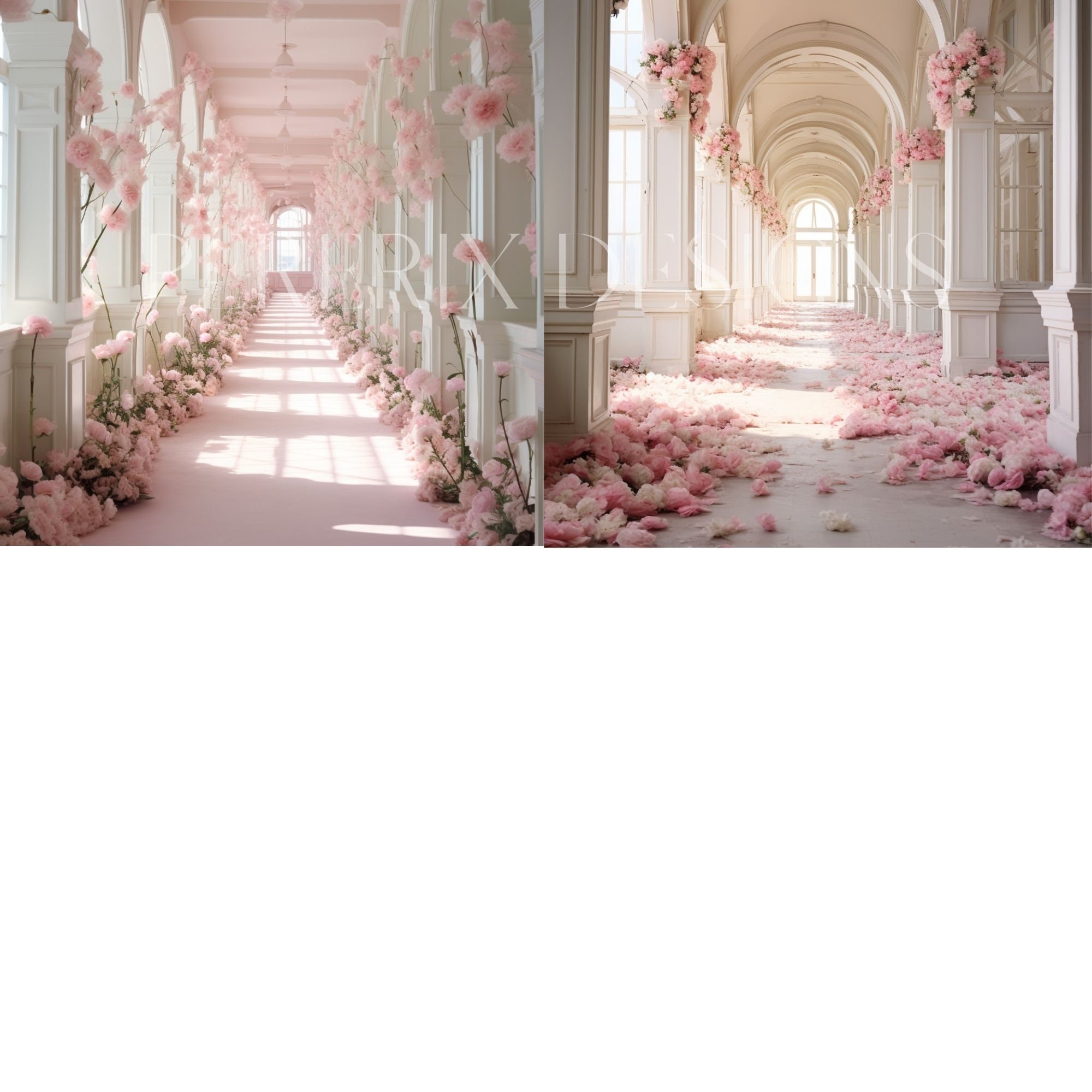 Floral Hallway, Photography Backdrop, Digital Backdrop for Photoshop ...