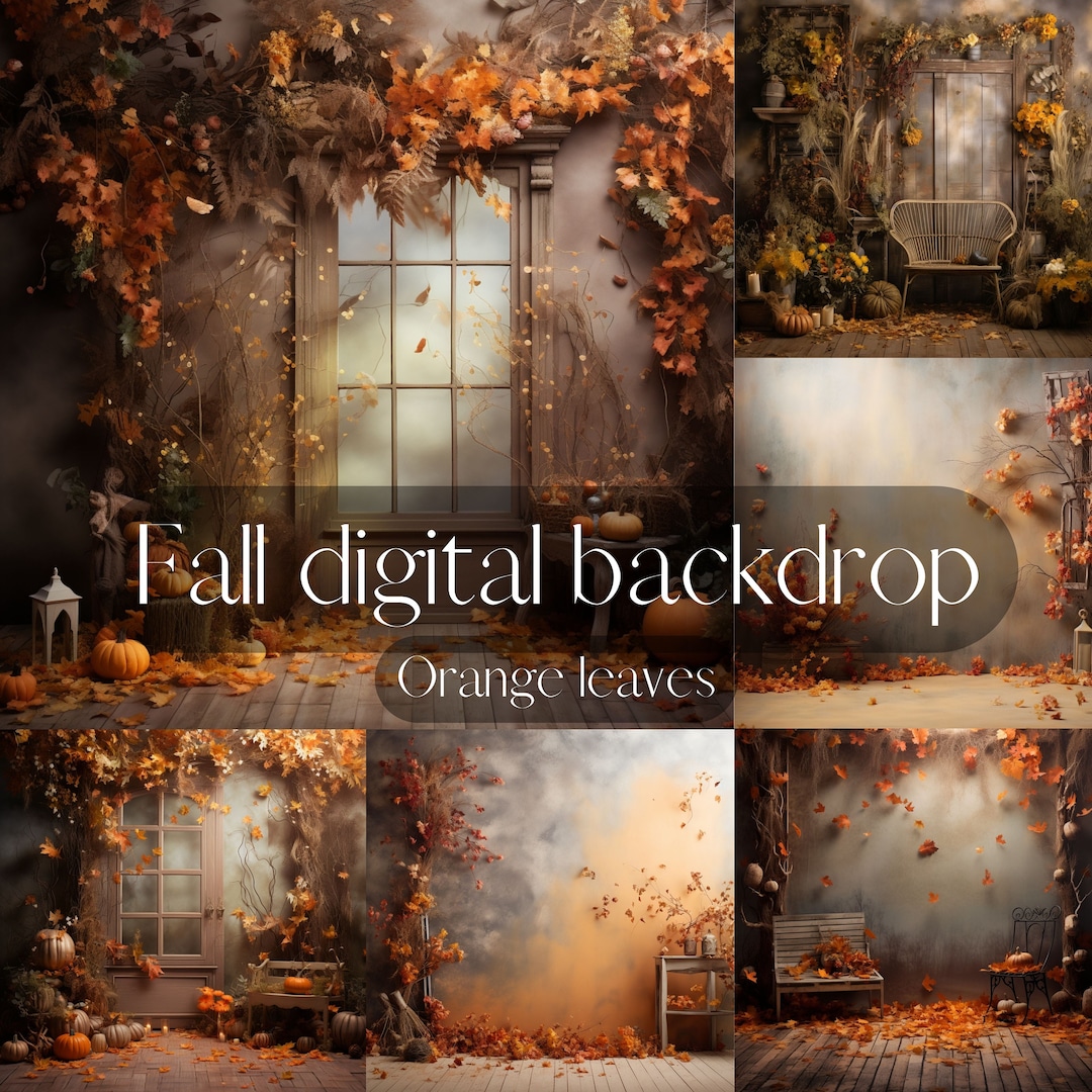 6 Magical Fall Digital Backdrops, Maternity Backdrop, Family Backdrop ...