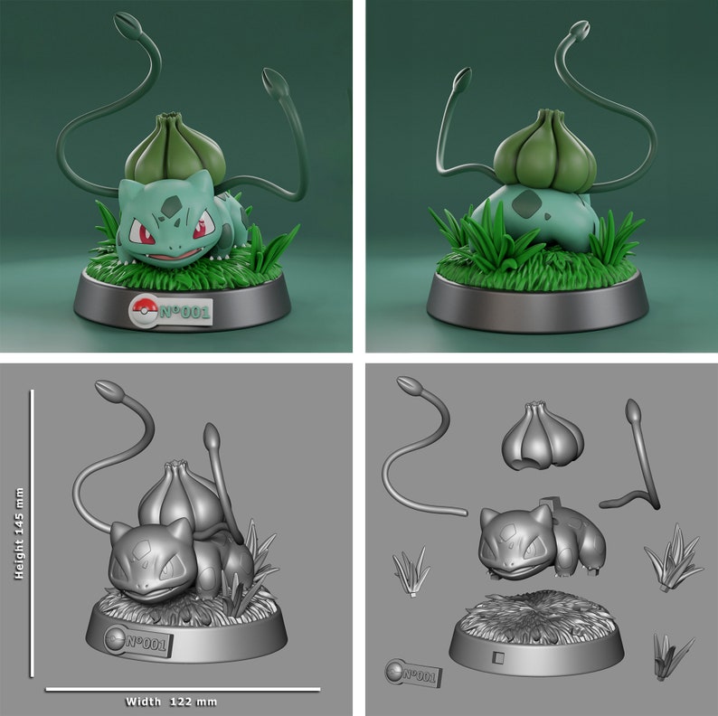 Pokemon STL Pack 4 Pokemon 3D Model Set Pikachu Figure Stl - Etsy UK