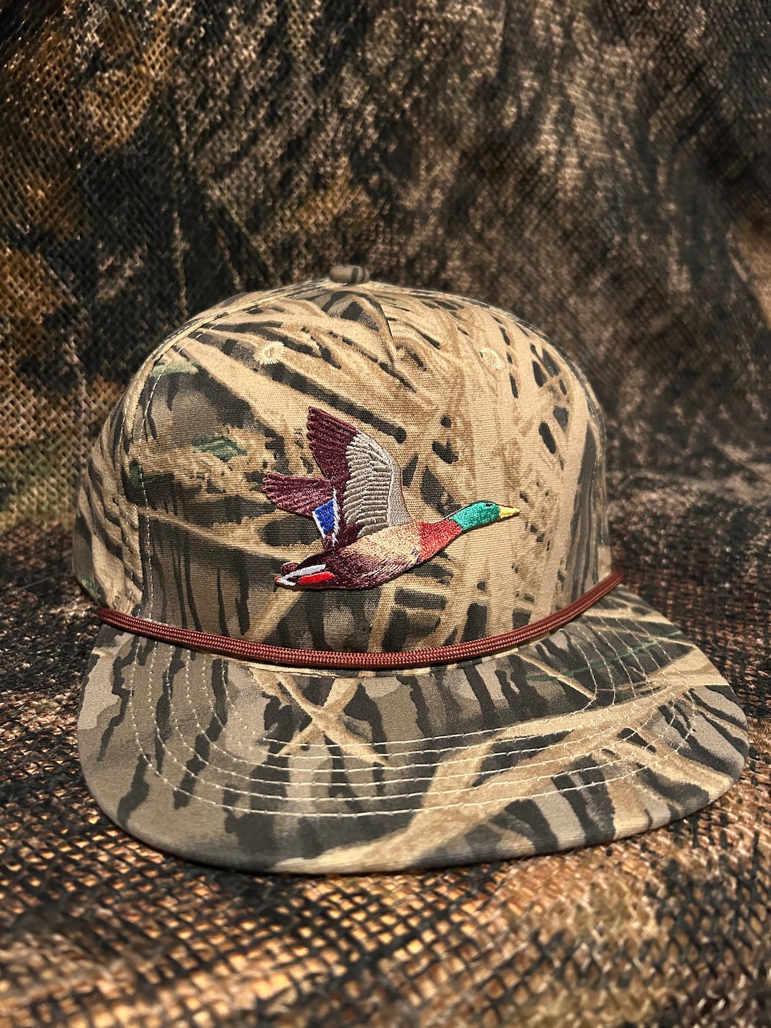 Mallard Duck Hunting Camo Ropebrim Snapback Hat - Etsy