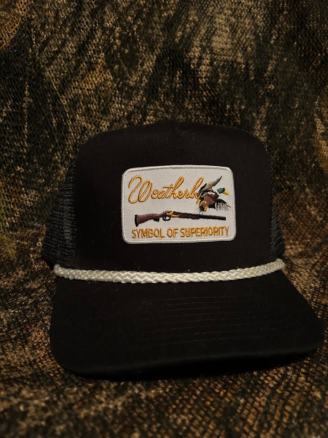 Weatherby Duck Hunter Retro Vintage Rope Brim Trucker Hat - Etsy
