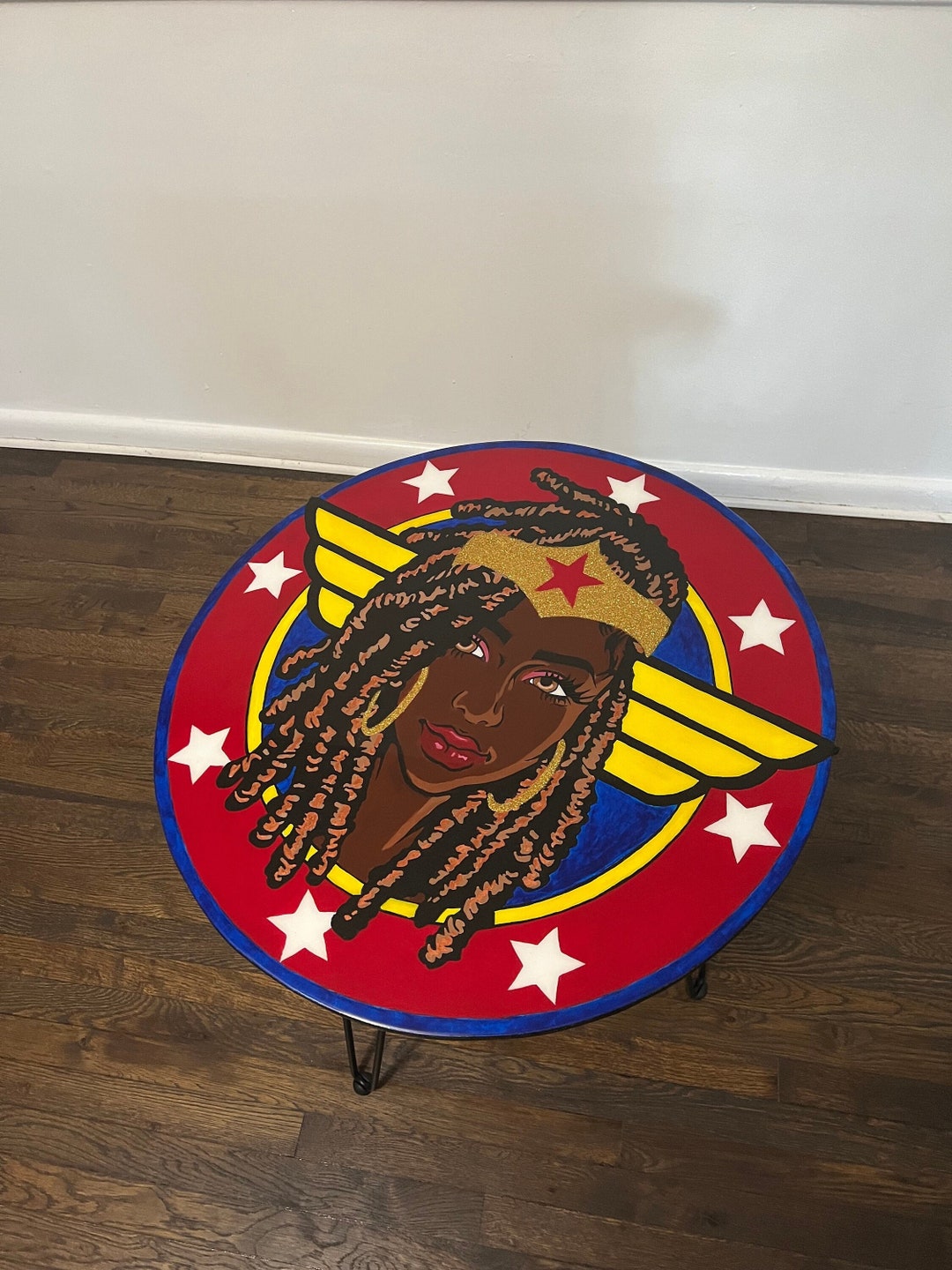 Custom Wonder Woman Wood Table - Etsy