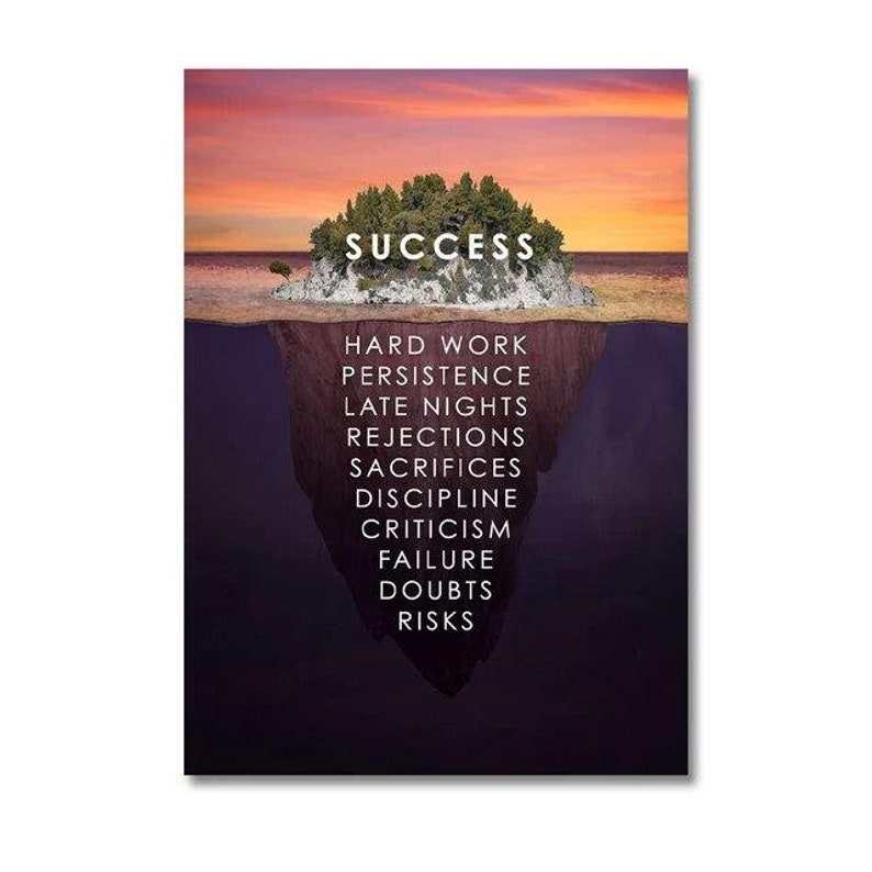 6x Success Trees Poster Painting on Canvas Motivational Wall Art Decor ...