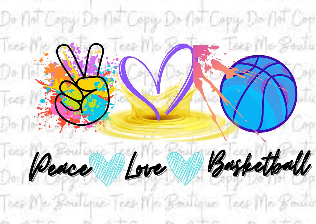 Peace Love Basketball PNG, Peace Love Basketball Purple Sublimation ...