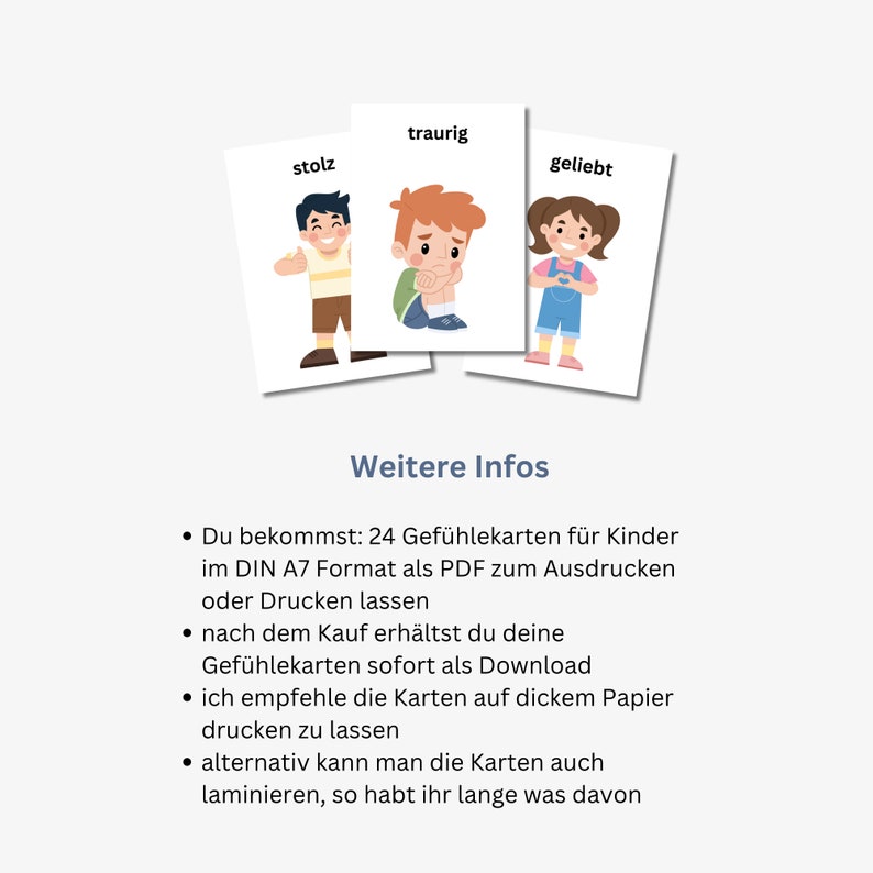 Feeling Cards | Montessori | Feelings Children | to Print | PDF ...