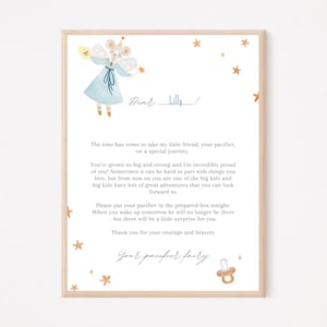 Pacifier Fairy Letter & Certificate | Pacifier Weaning | Get Rid of ...