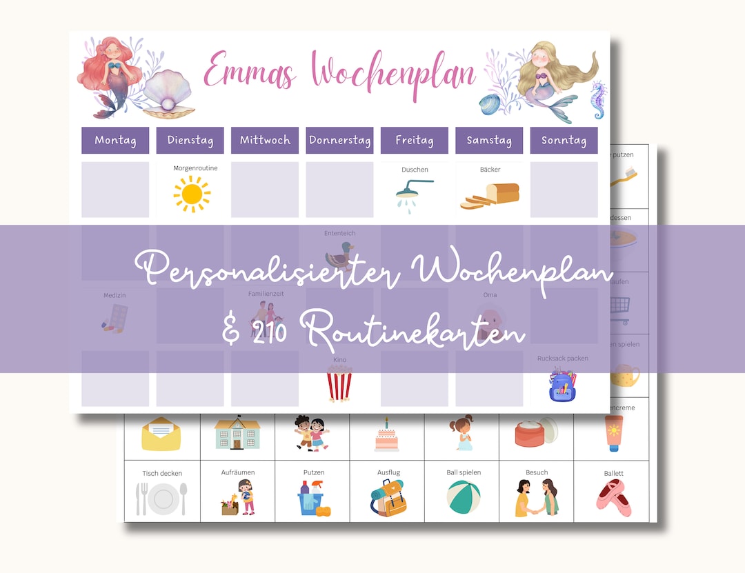 Weekly Schedule Children Montessori Daily Schedule Routine Cards Weekly ...