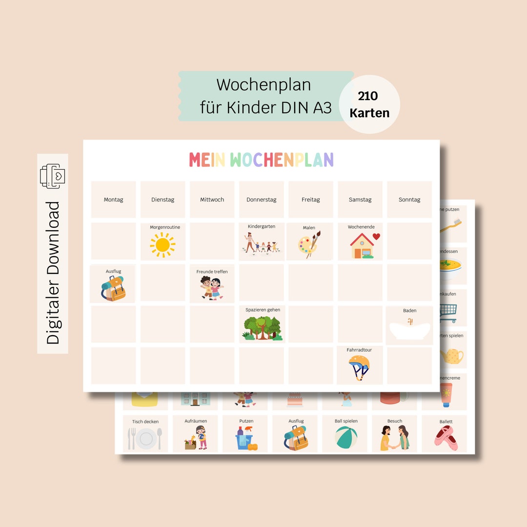 Weekly Schedule Children Montessori Daily Schedule Routine Cards Weekly ...