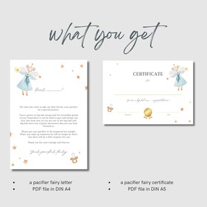 Pacifier Fairy Letter & Certificate | Pacifier Weaning | Get Rid of ...