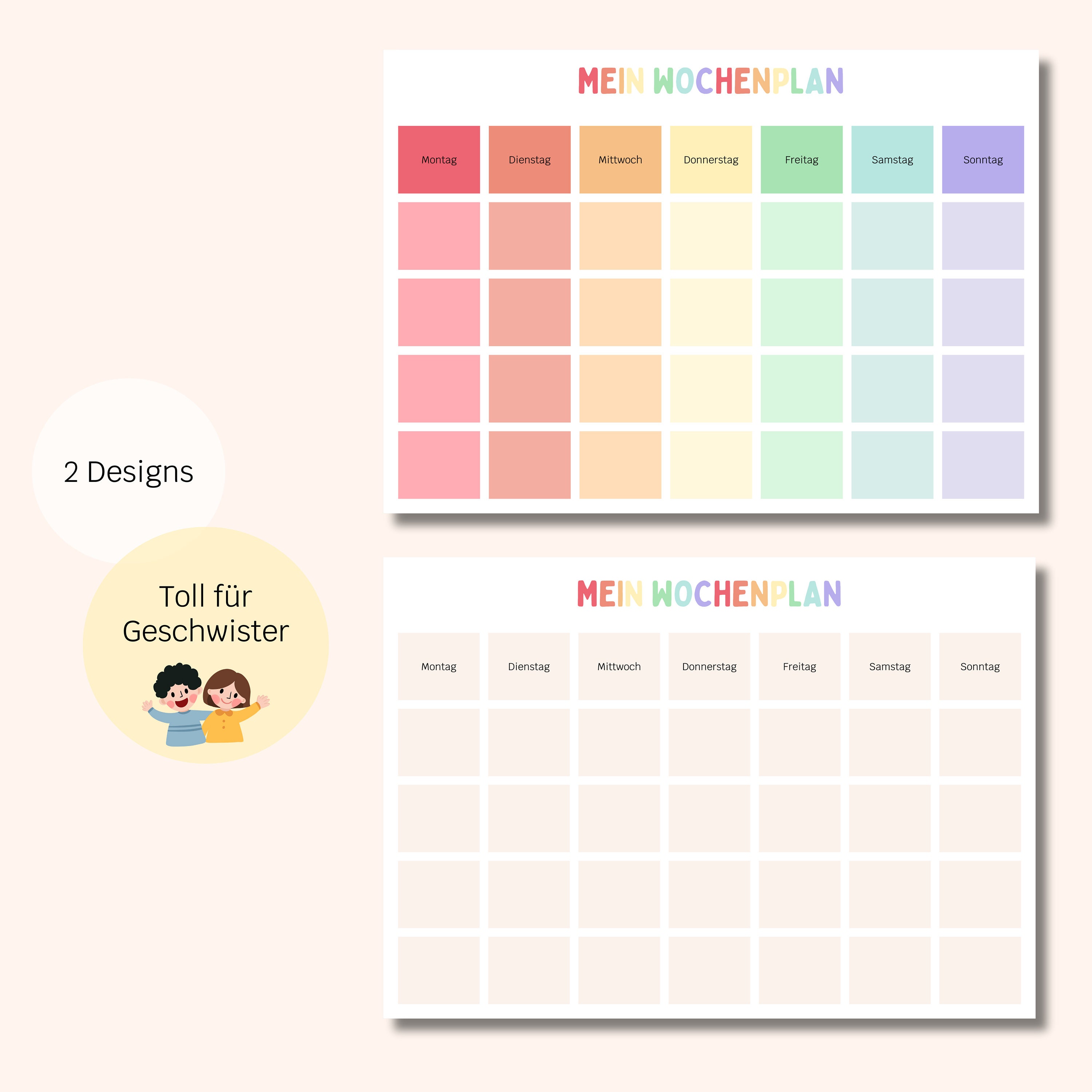 Wochenplan Kinder Montessori Tagesplan Routinekarten Wochenplaner ...