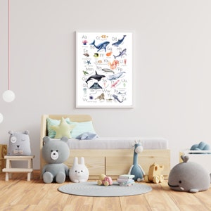 ABC Poster Nursery Sea Creatures A4 + A3 | Alphabet | Learning Poster ...