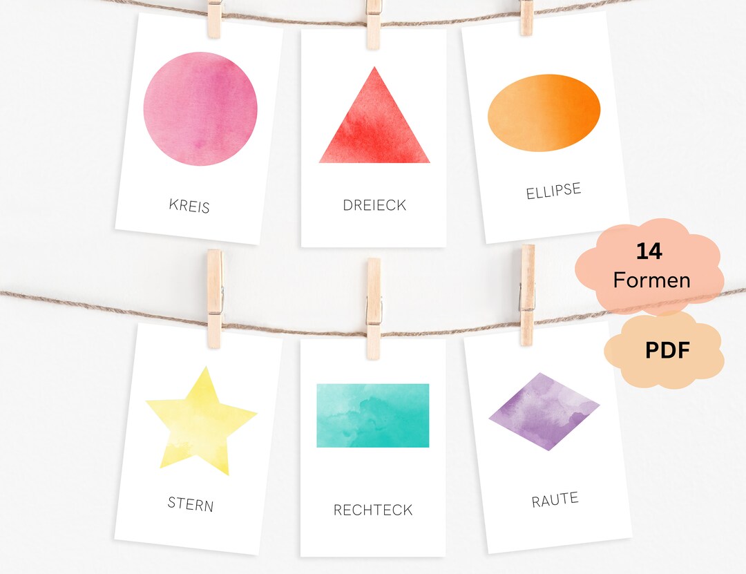 Shapes Cards A7 | Flashcards | Montessori | Card Set | Flash Cards ...