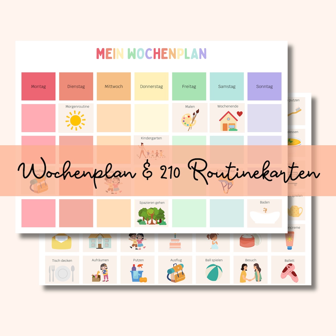 Wochenplan Kinder | Montessori | Tagesplan | Routinekarten ...