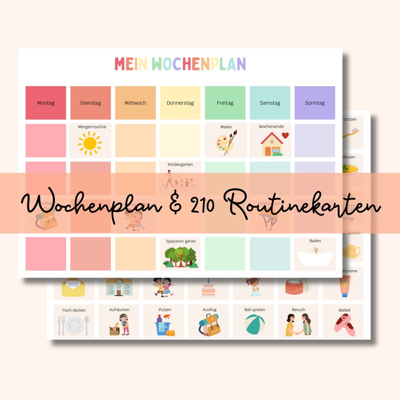 Wochenplan Kinder Montessori Tagesplan Routinekarten - Etsy.de