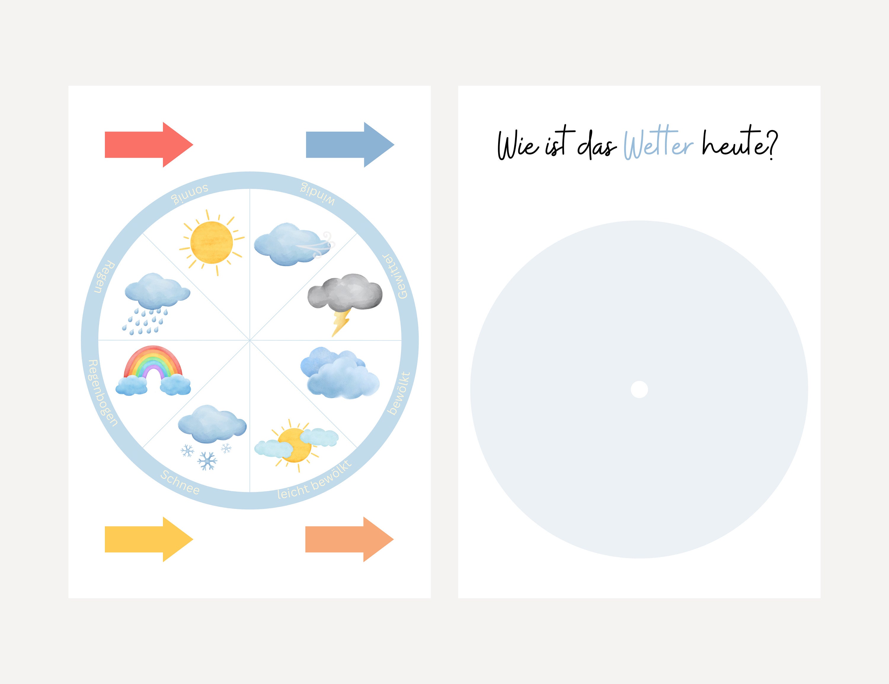 Weather Montessori | Weather Wheel | Weather Disk | Weather Clock ...