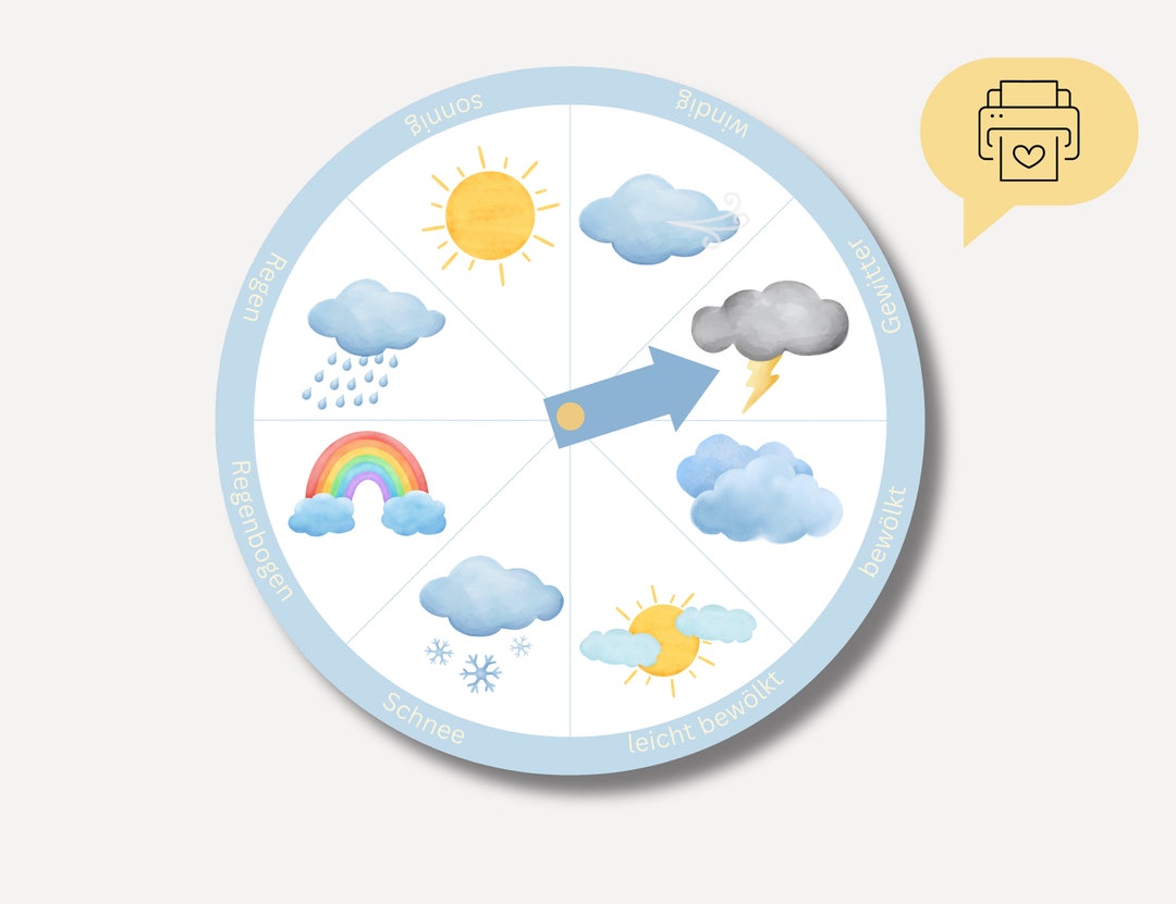 Weather Montessori | Weather Wheel | Weather Disk | Weather Clock ...