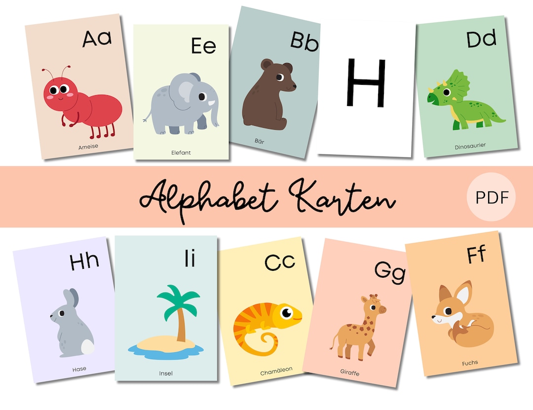 ABC Cards A7 Alphabet Flashcards Gift Enrollment Montessori Learn ...