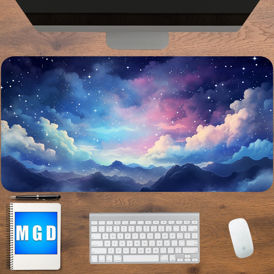 Pastel Kawaii Starry Sky Desk Mat, XXL Mousepad - Etsy