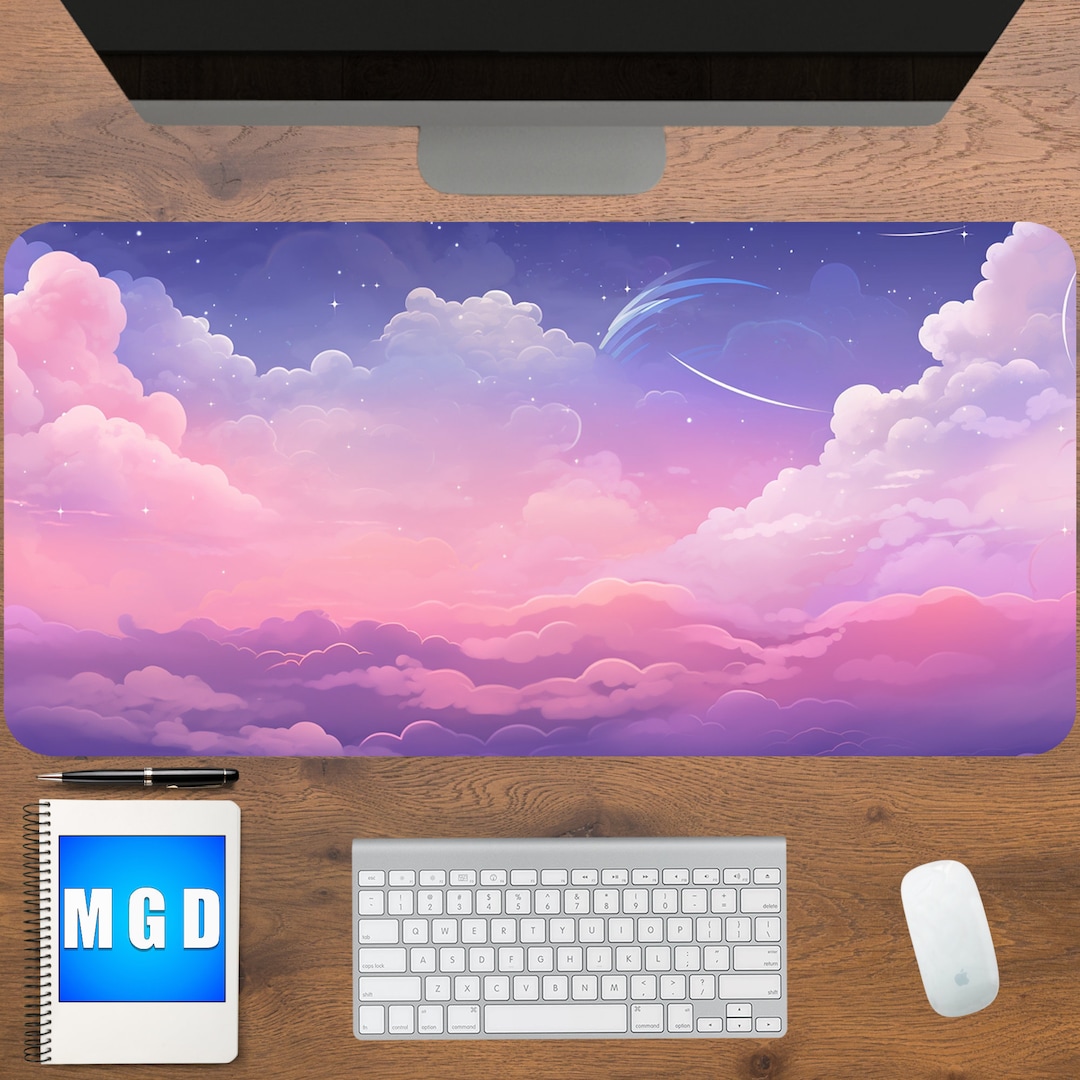 Cute Pastel Kawaii Desk Mat, Anime Desk Mat, Pink Desk Mat, Pastel ...