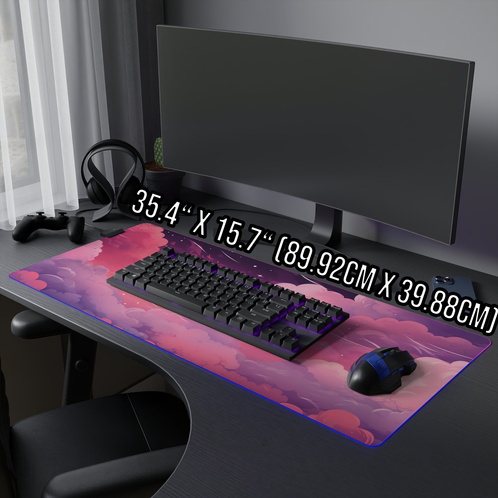 Cute Pastel Kawaii Desk Mat Anime Desk Mat Pink Desk Mat Etsy