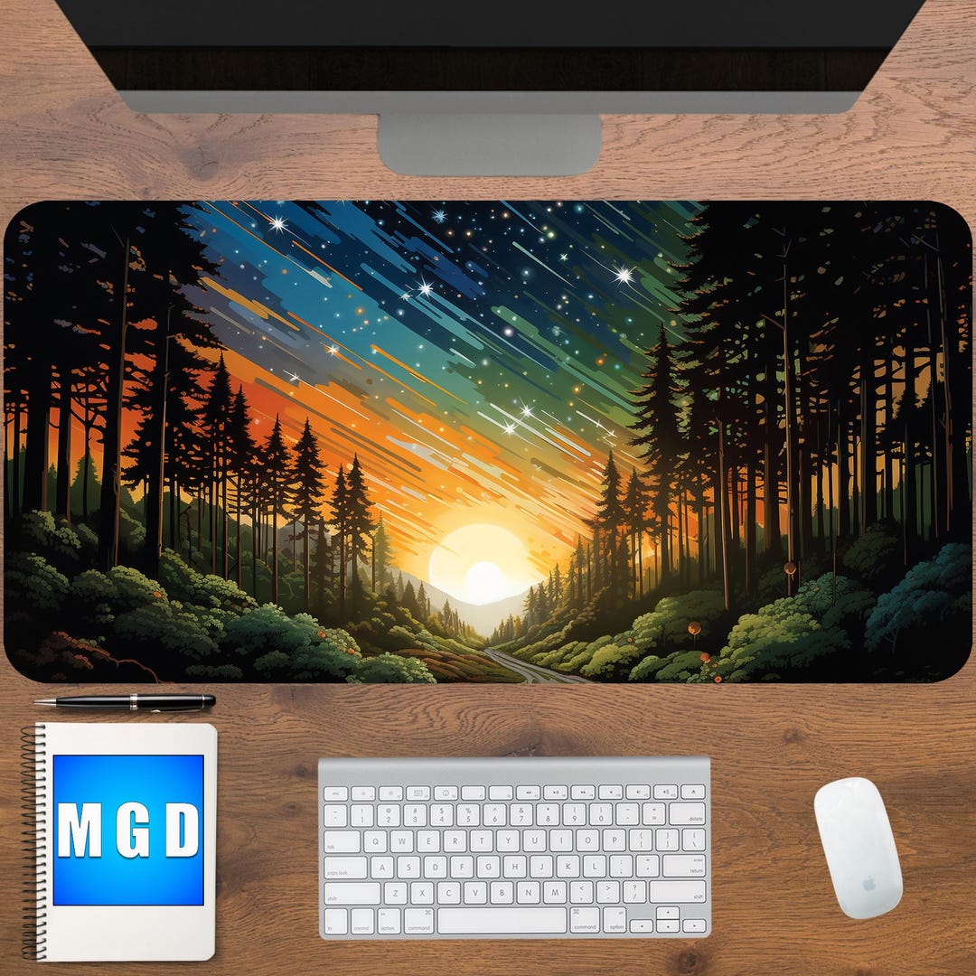 Fantasy Forest Desk Mat, Colorful Celestial Gaming Mousepad - Etsy