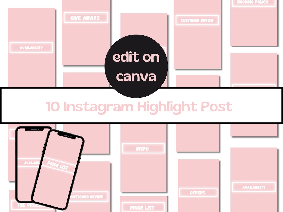 10 Editable Instagram Highlight Post, Beauty Branding, Social Media ...