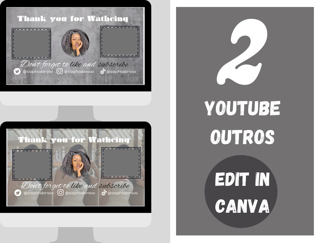 Youtube Outro DIY Minimalistic Aesthetic Outro Youtube Branding Kit ...