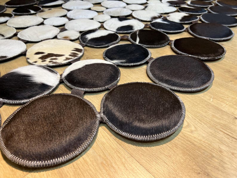 3x10 Ft Oval Black Brown White Cowhide Rug, Leather Area Rug - Etsy UK