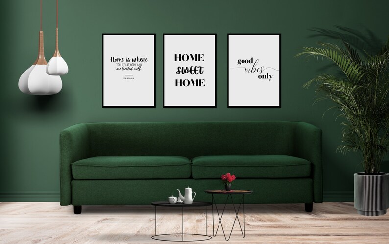 Set of 8 PRINTABLES (free 1 Template) ,home Decor, Living Room Decor ...