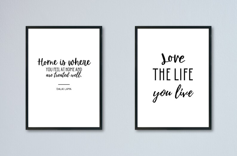 Set of 8 PRINTABLES (free 1 Template) ,home Decor, Living Room Decor ...