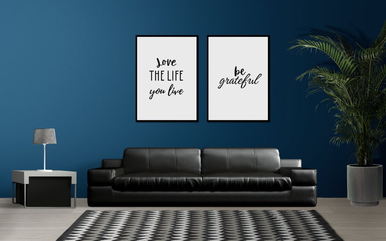 Set of 8 PRINTABLES (free 1 Template) ,home Decor, Living Room Decor ...
