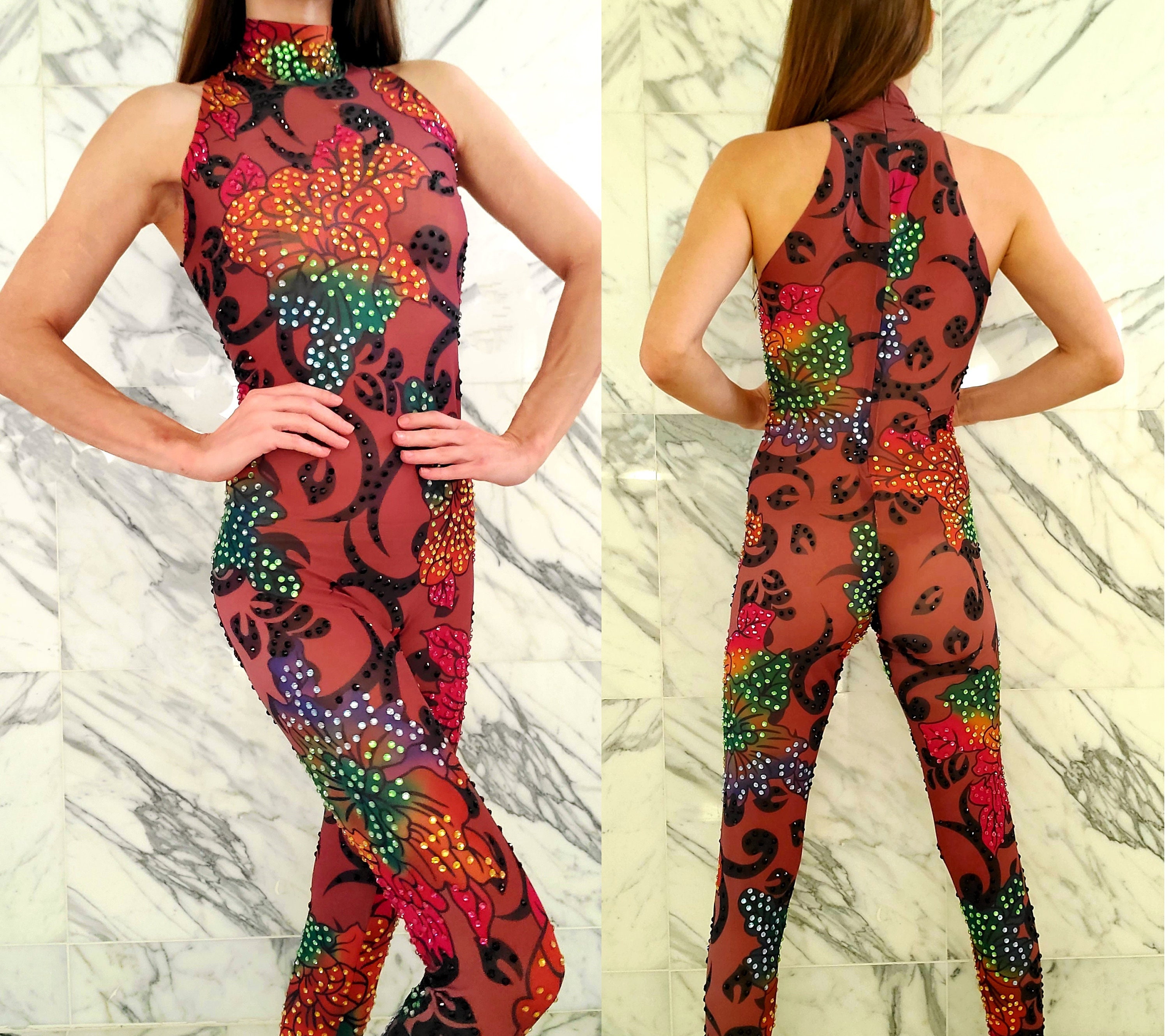 See Through Mesh Unitard Costume for Women, Full Body Contortion ...