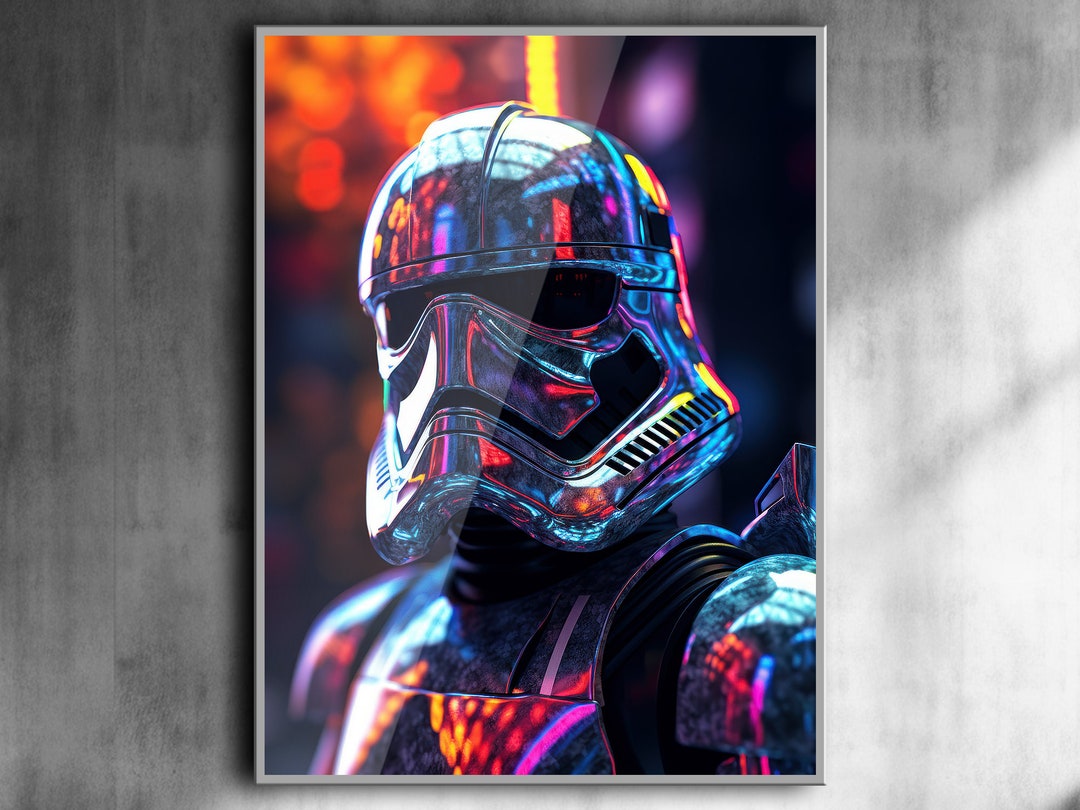 Neon Stormtrooper: Futuristic Art for Your Digital Collection - Etsy
