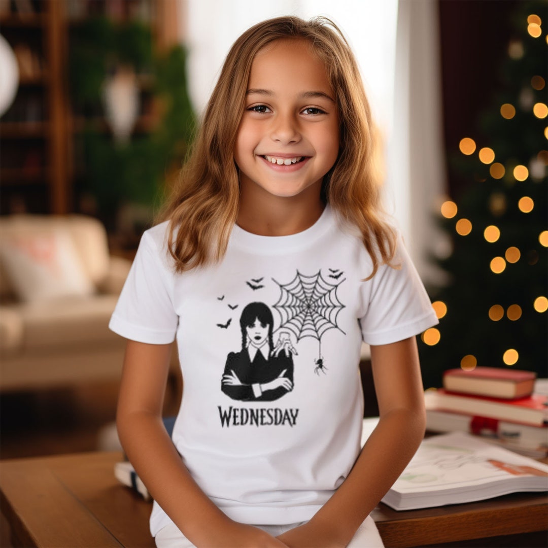 Wednesday Addams Tee Kids Heavy Cotton Tee Halloween Tee Addams Family ...
