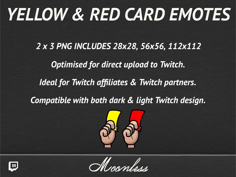 Yellow and Red Card Emote Pack - PNG Digital File Instant Download ...