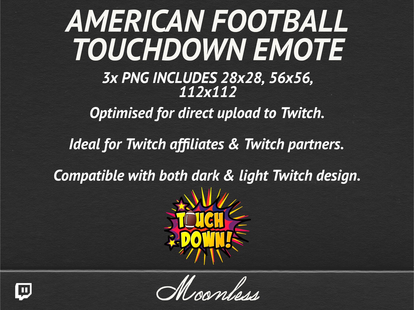 Touchdown Single Emote PNG Digital File Instant Download Twitch Stream ...