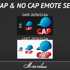 Cap & No Cap Emote Pack - PNG Digital File Instant Download - Twitch ...