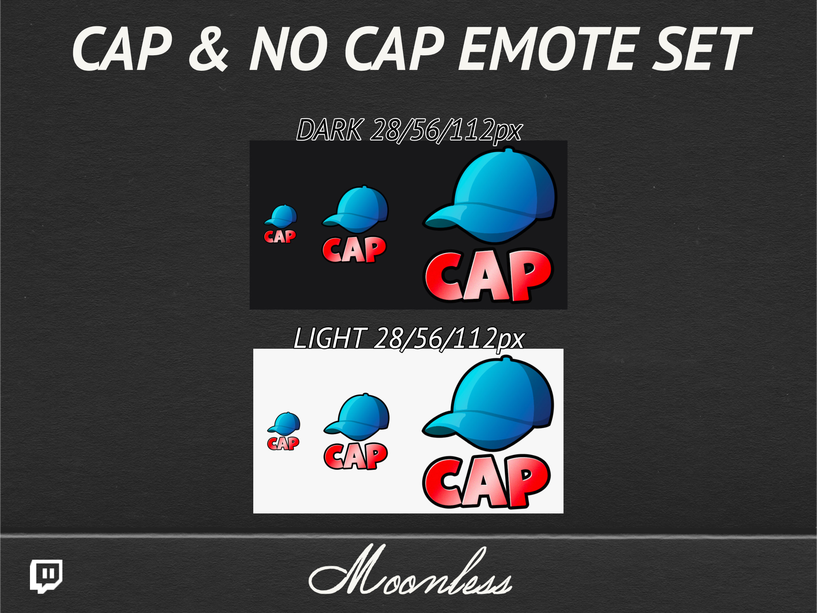 Cap & No Cap Emote Pack - PNG Digital File Instant Download - Twitch ...