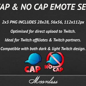 Cap & No Cap Emote Pack - PNG Digital File Instant Download - Twitch ...