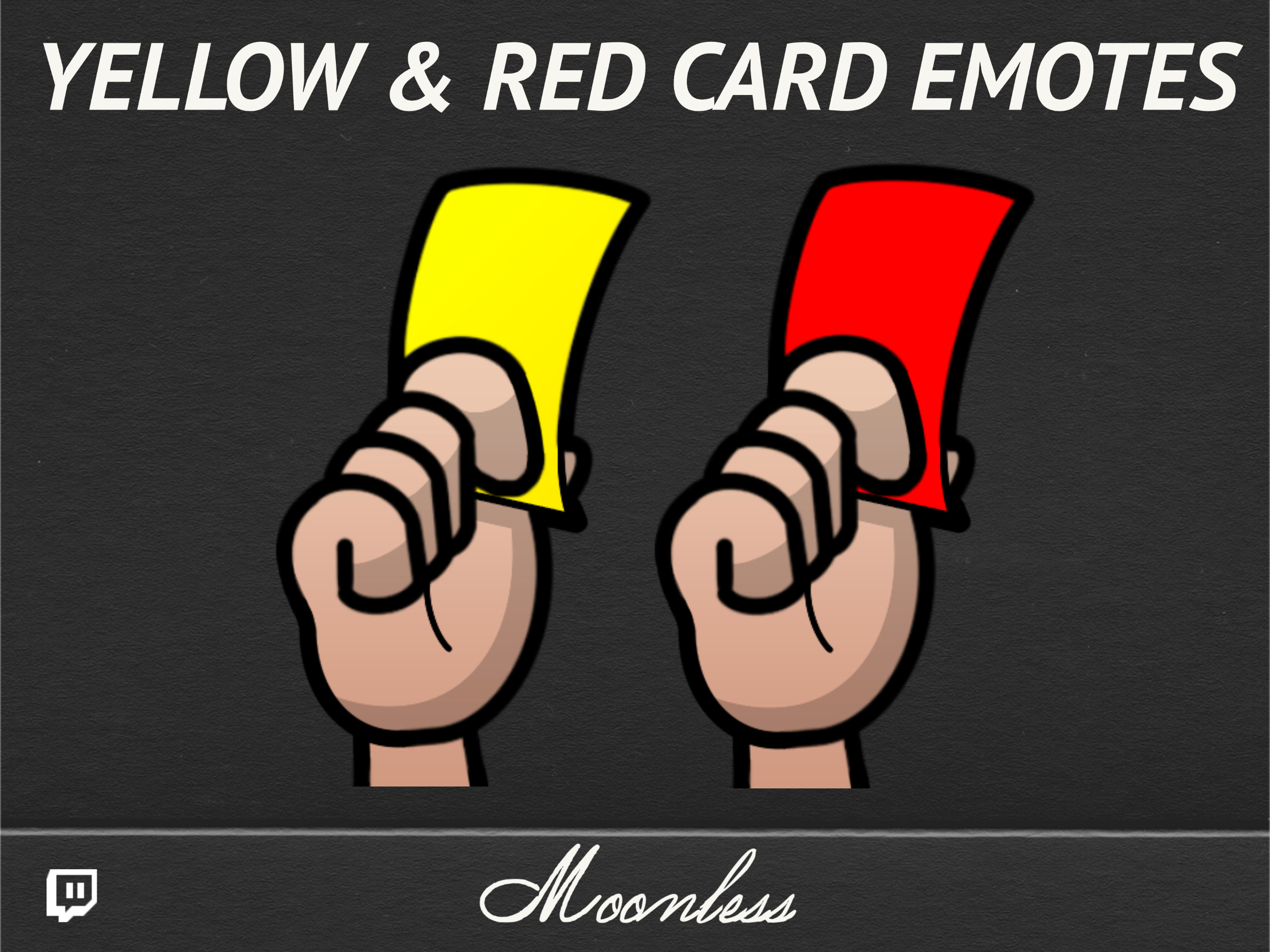 Yellow and Red Card Emote Pack PNG Digital File Instant Download Twitch ...