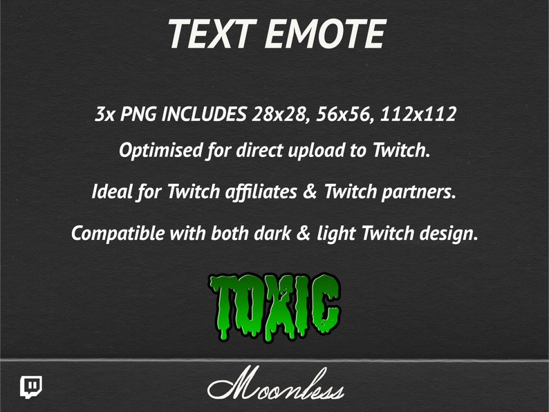 Toxic Text Emote - PNG Digital File Instant Download - Twitch Stream RL ...